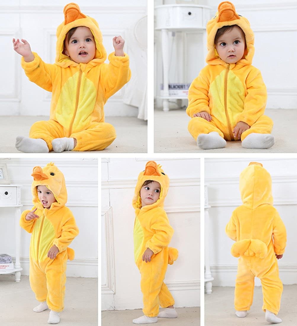 Yellow Duck Animal Polar Fleece Kigurumi Onesie Pajama Costume For Infant/Toddler - ShopKigurumi ...