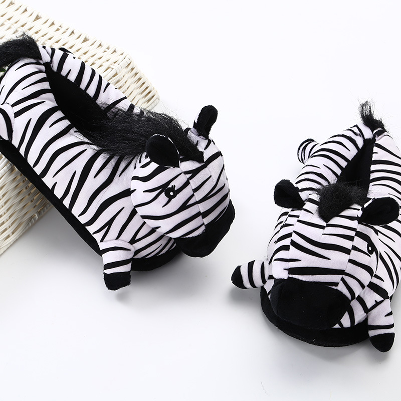 Zebra Shape Soft Slippers For Adults - ShopKigurumi.com - Animal ...