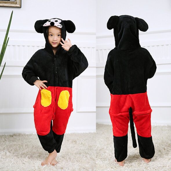Mickey Polar Fleece Kigurumi Onesie Soft Pajama For Kids - ShopKigurumi ...